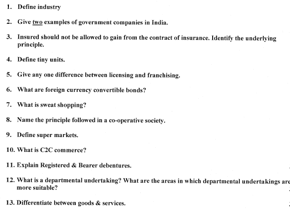 CBSE Class 11 Business Studies Question Paper Set D CBSE Class 11 Business Studies Question Paper Set D